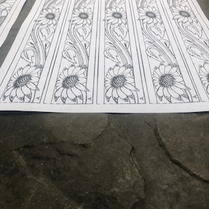 SUNFLOWER BELT PATTERNS - 2 Different Repeating Leather Belt Patterns ...