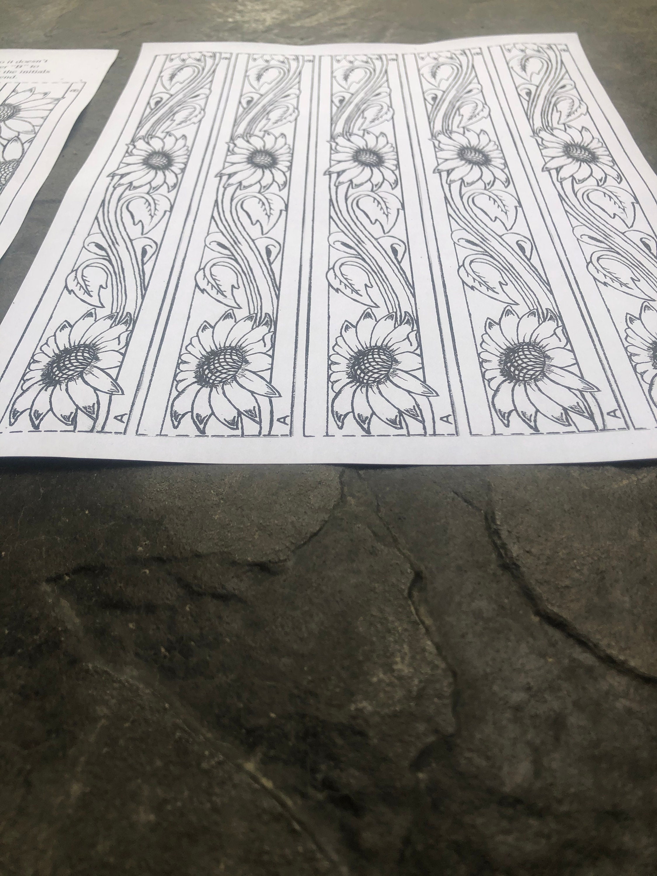 SUNFLOWER BELT PATTERNS - 2 Different Repeating Leather Belt Patterns ...