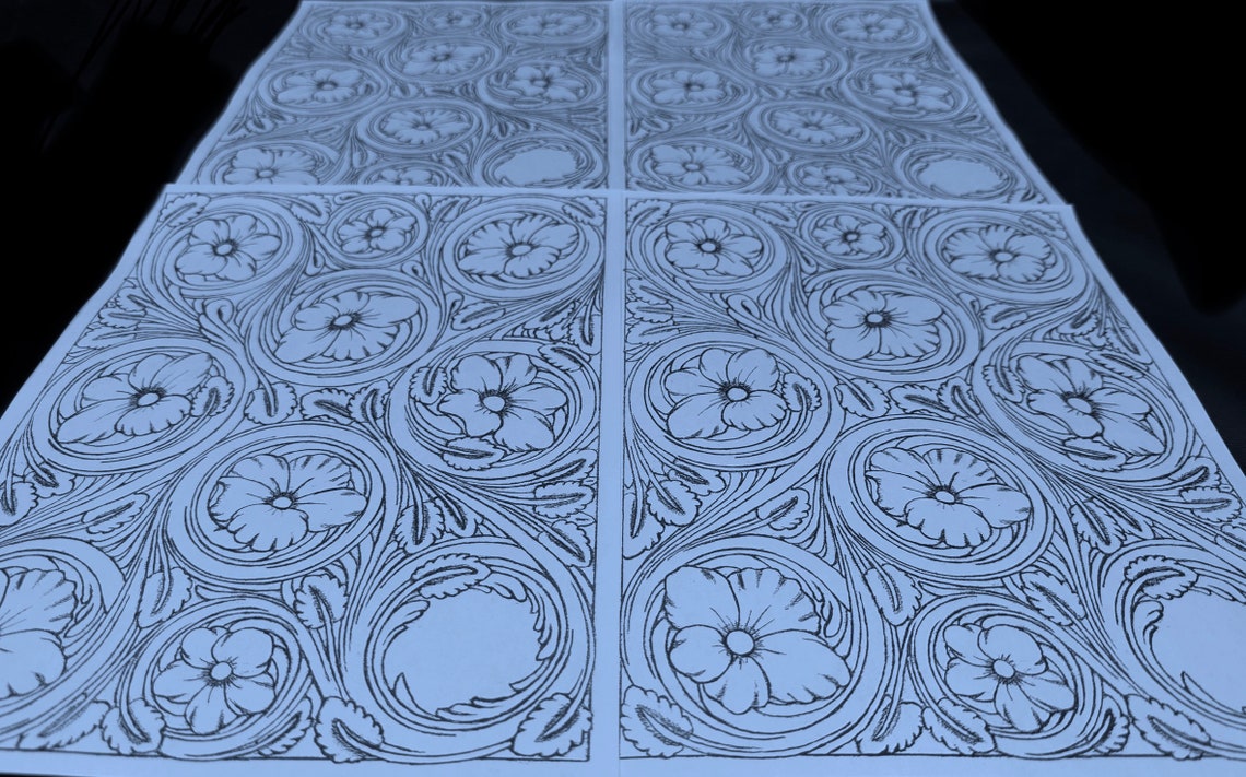 SHERIDAN FLORAL NOTEBOOK Cover Leather Carving Tooling Pattern - Etsy