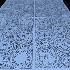 SHERIDAN FLORAL NOTEBOOK Cover Leather Carving Tooling Pattern - Large ...