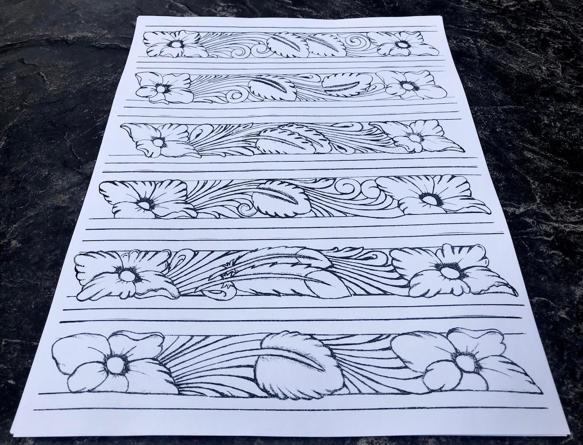 FLORAL BELT PATTERNS 6 Different Repeating Patterns. - Etsy