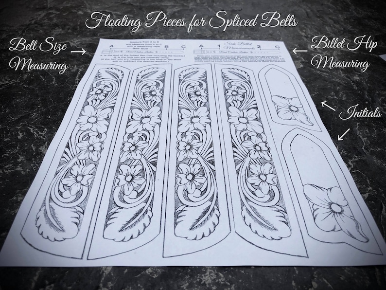 FLORAL BELT PATTERN. for Spliced and Billet Belts. (digital Download ...