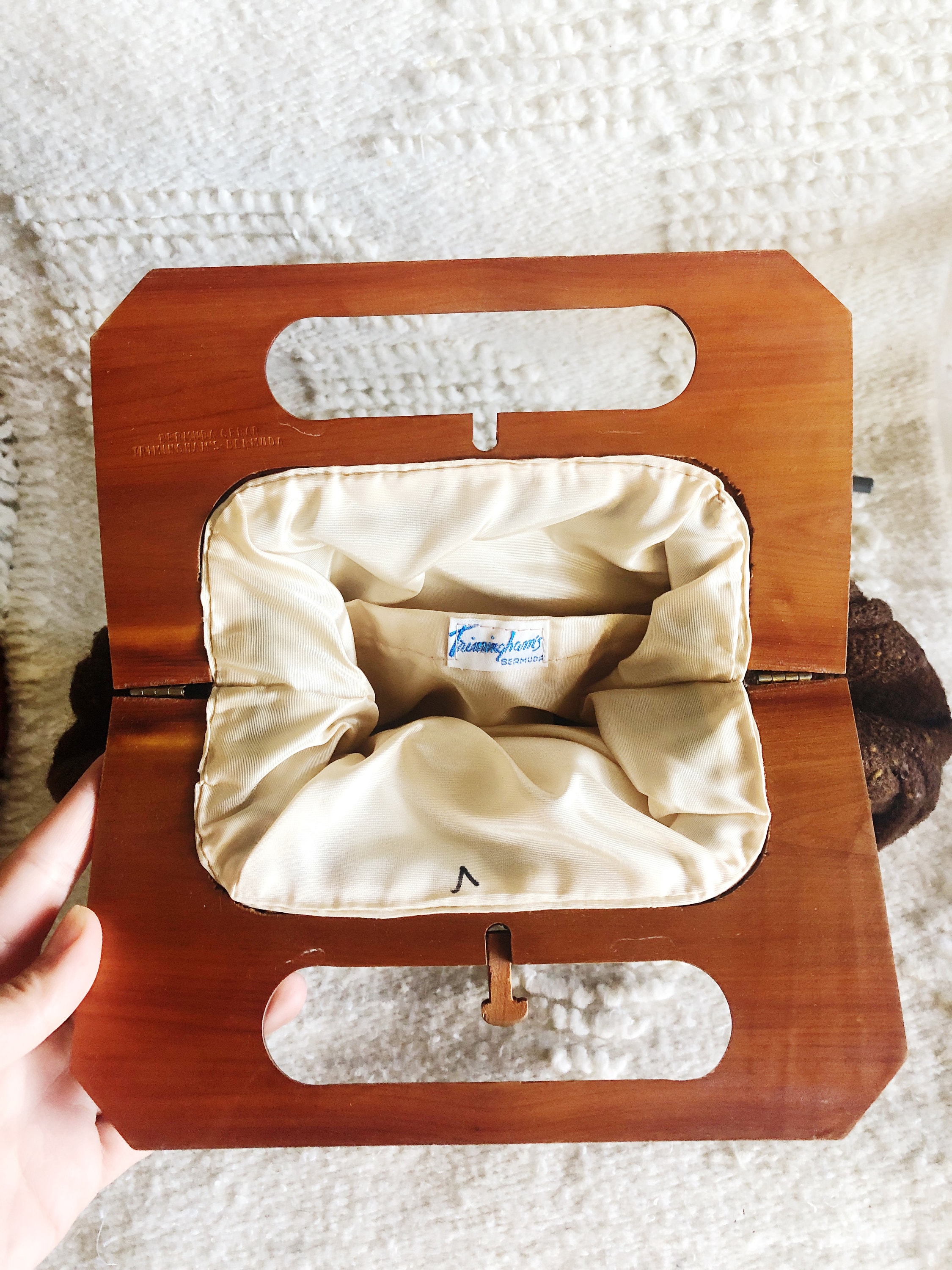 Vintage Monogrammed Tweed Brown Bermuda Purse by Triminghams Initials ...