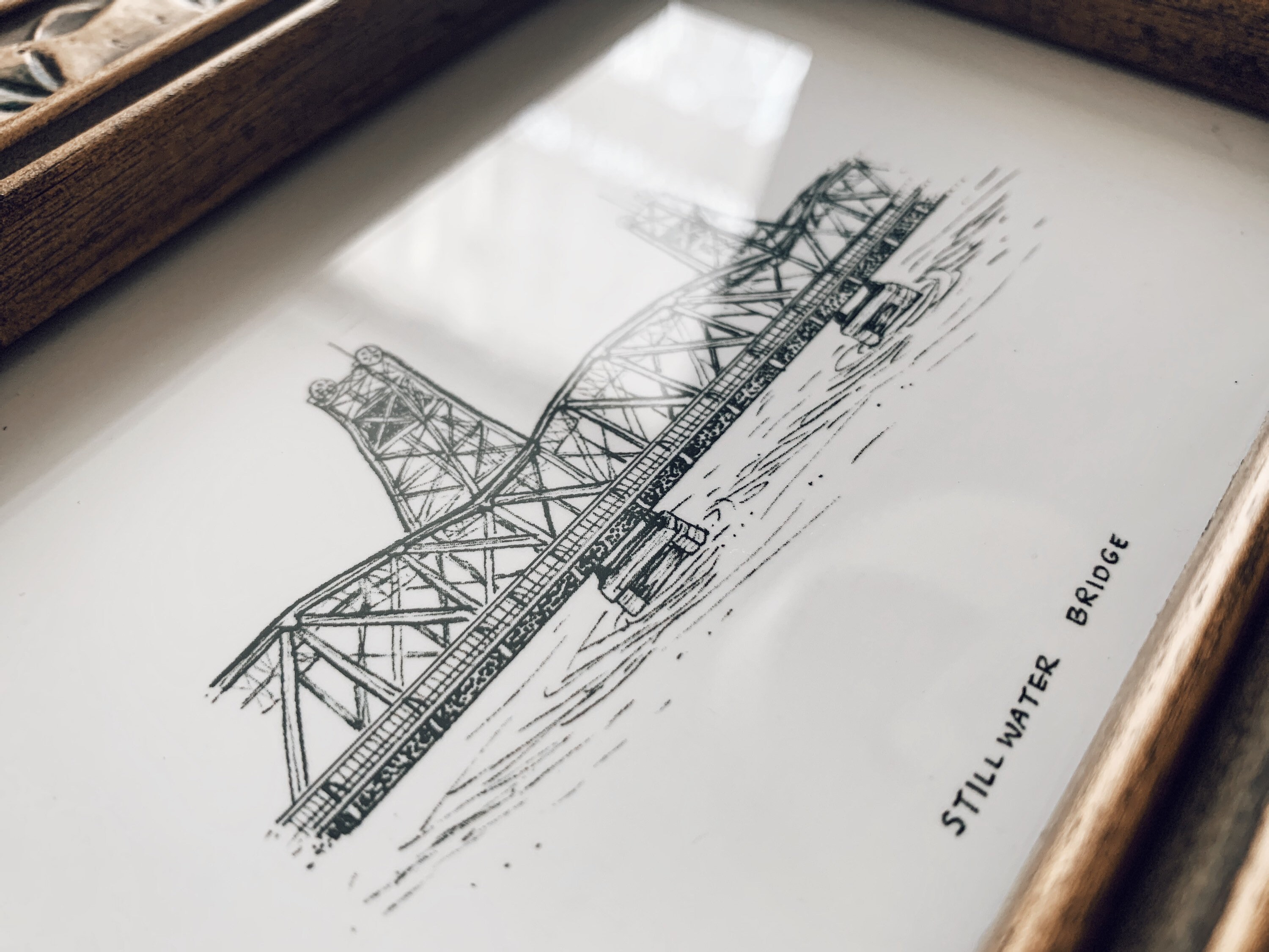 Old Stillwater Bridge, Minnesota Landmark Illustrations MN Places, Mini ...