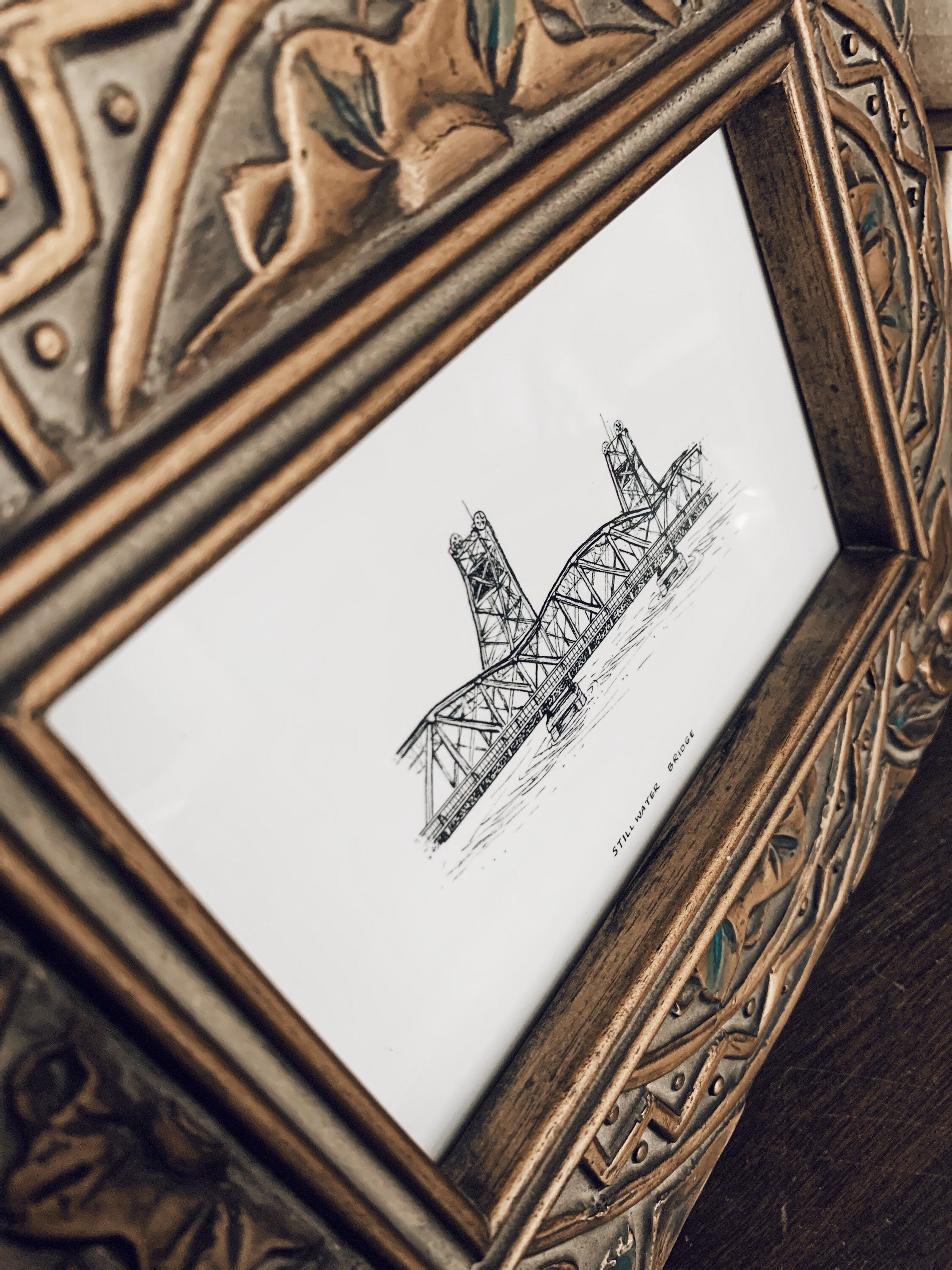 Old Stillwater Bridge, Minnesota Landmark Illustrations MN Places, Mini ...