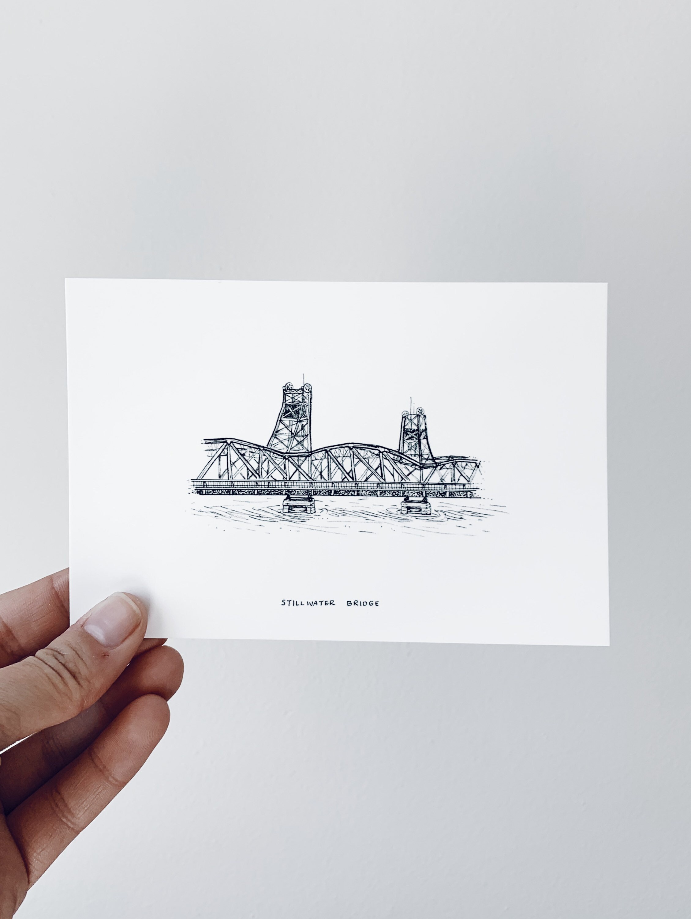 Old Stillwater Bridge, Minnesota Landmark Illustrations MN Places, Mini ...