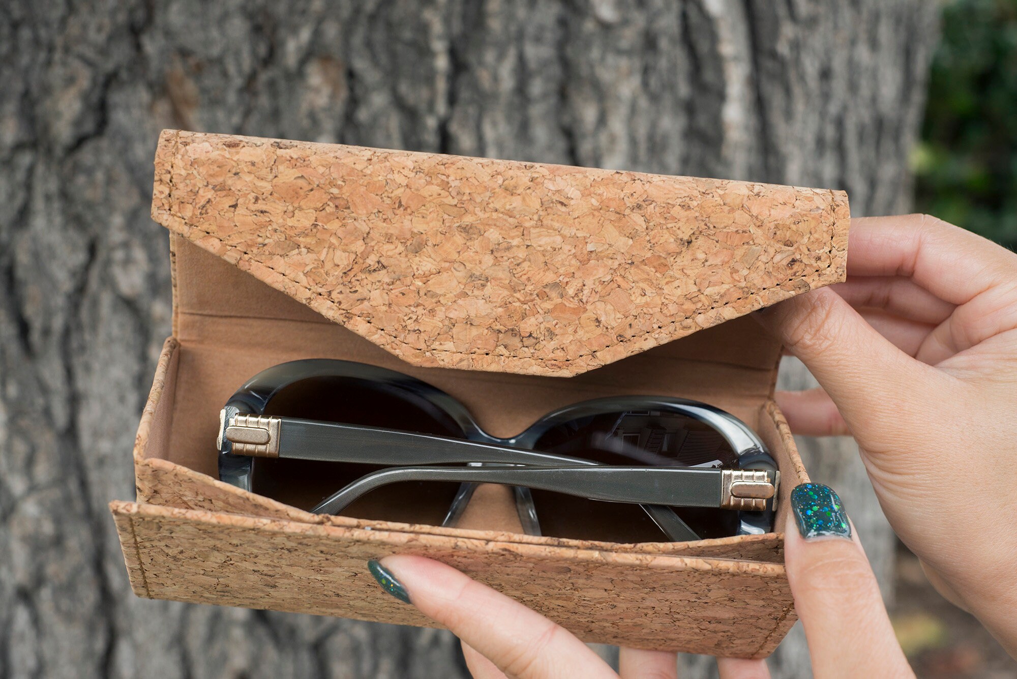 Cork Pyramid Triangle Collapsible Glasses Sunglasses Case - Etsy