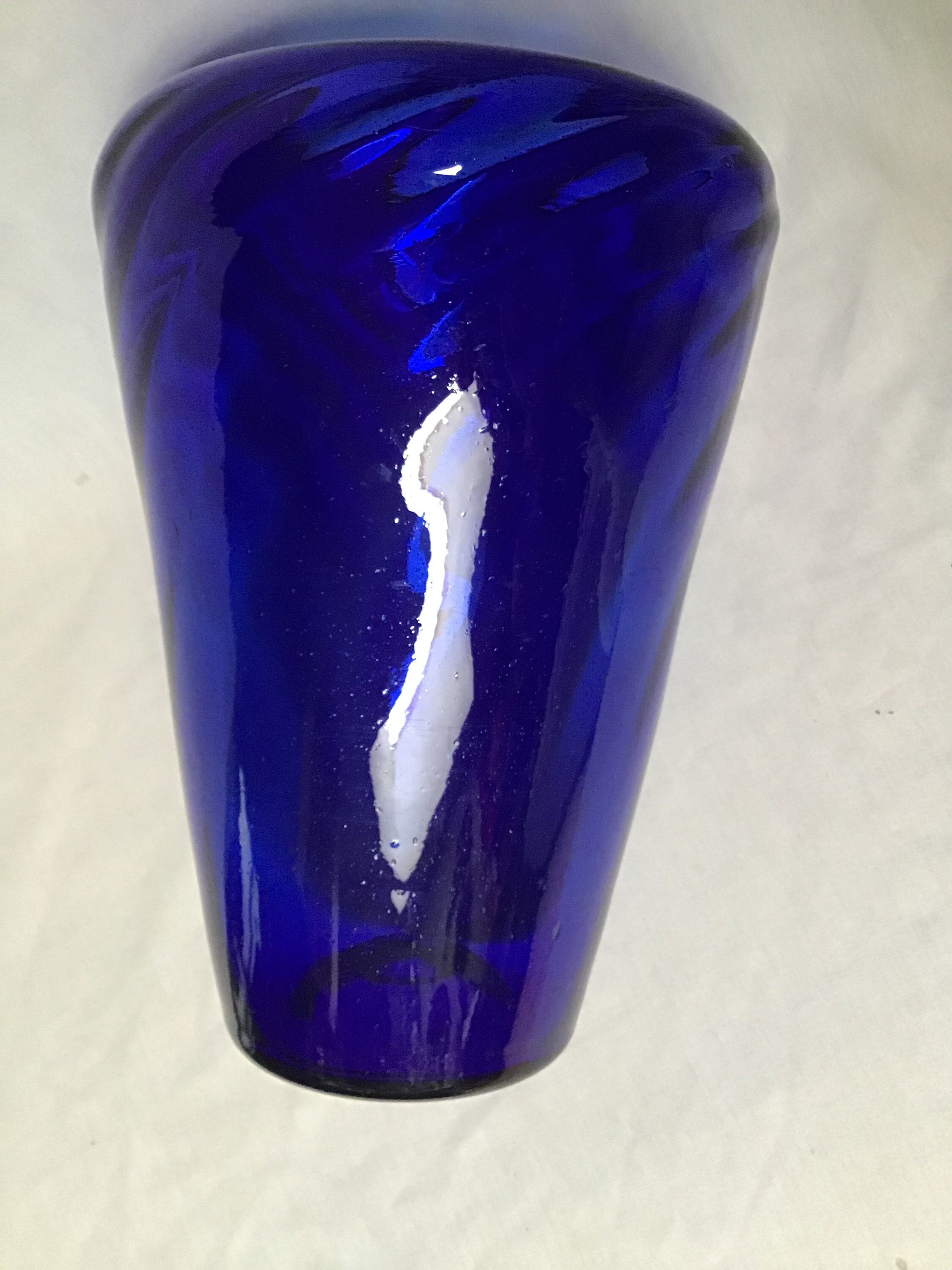 Cobalt Blue Glass Vase Tall Blue Vase Flower Vase Handblown - Etsy