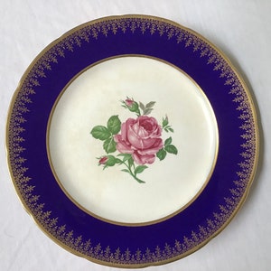 Vintage Plate Cobalt Blue Plate Sovereign Canada British Empire Made ...