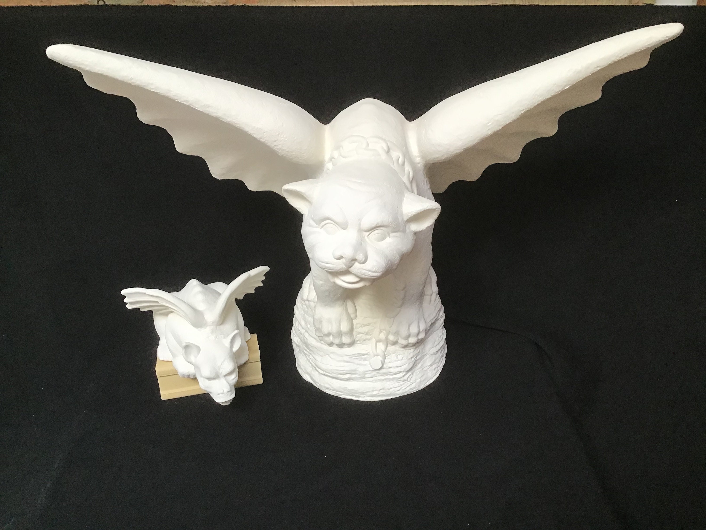 Ceramic Bisque Gargoyle Figurine: Extra Large 14 1/2”, Shelf Gargoyle 3 ...
