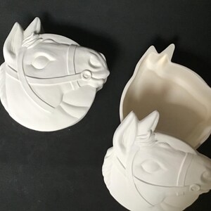 Ceramic Bisque Horse Box Set of Two Boxes Trinket Boxes Ready to Paint ...
