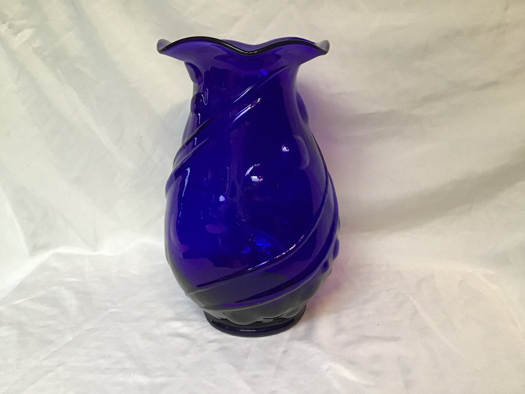 Vintage Cobalt Blue Glass Vase: Louis Art Deco Floral Vase - Etsy