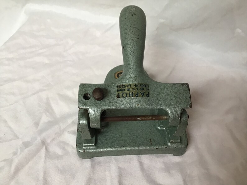 Vintage Loeber Two Hole Punch: Heavy Green Metal, Paphot Paris - Etsy