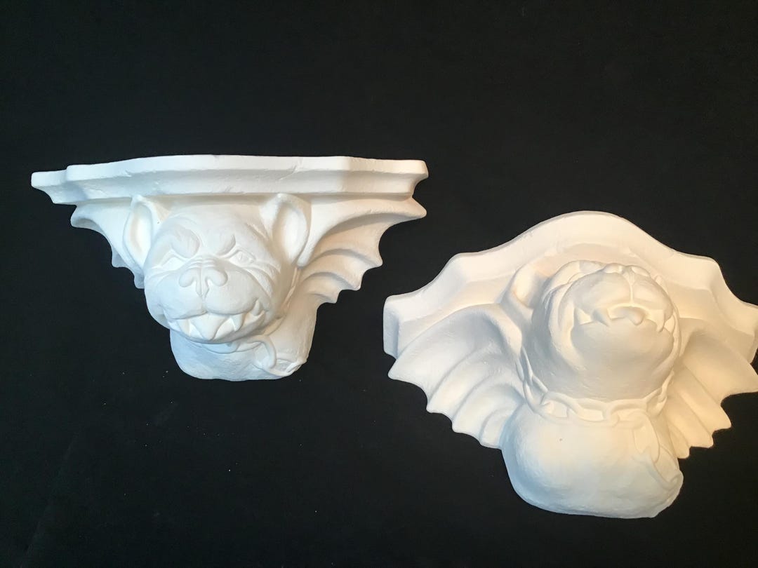 Ceramic Bisque Gargoyle Wall Sconce: Gothic Decor, Ready to Paint - Etsy