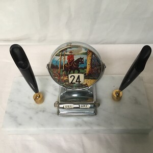 Vintage Perpetual Flip Desktop Calendar RCMP Royal Canadian Mounted ...