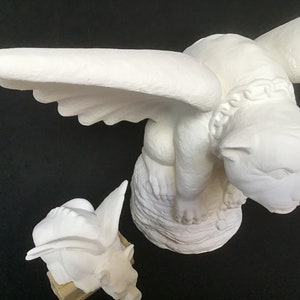 Ceramic Bisque Gargoyle Figurine: Extra Large 14 1/2”, Shelf Gargoyle 3 ...