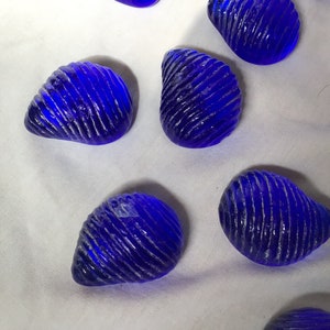 Cobalt Blue Glass Sea Shells Beach Decor - Etsy
