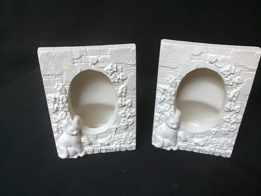 Ceramic Bisque Cat Picture Frames Set of 2 Ready to Paint - Etsy