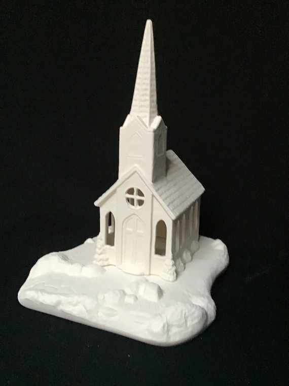 Ceramic Church Bisque Ready to Paint Church With Base and - Etsy