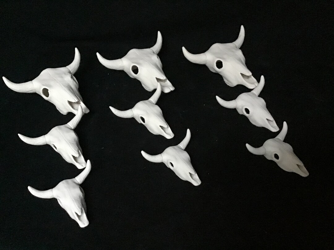 Ceramic Cow Skull Set: Ready to Paint Bisque, DIY Craft - Etsy