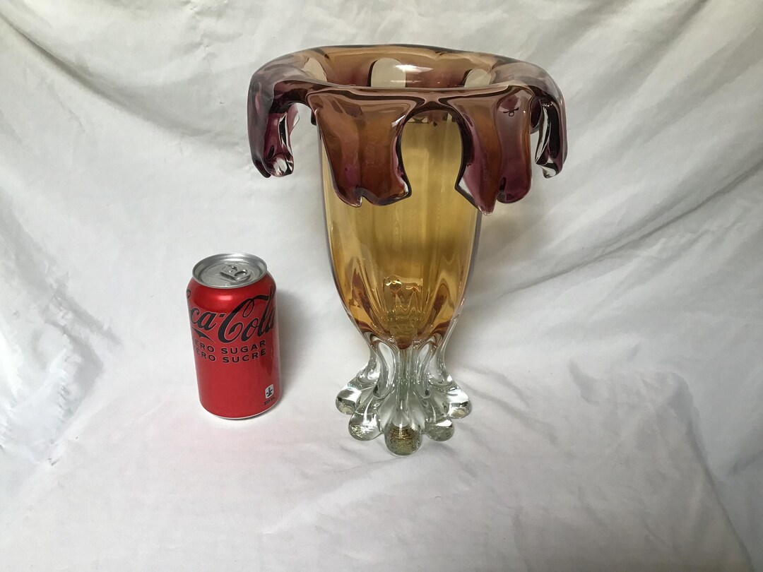 Vintage Hand Blown Glass Vase Art Glass Collectible Blown Glass - Etsy