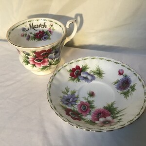 Royal Albert Flowers of the Month Tea Cup Teacup and Saucer Set Several ...