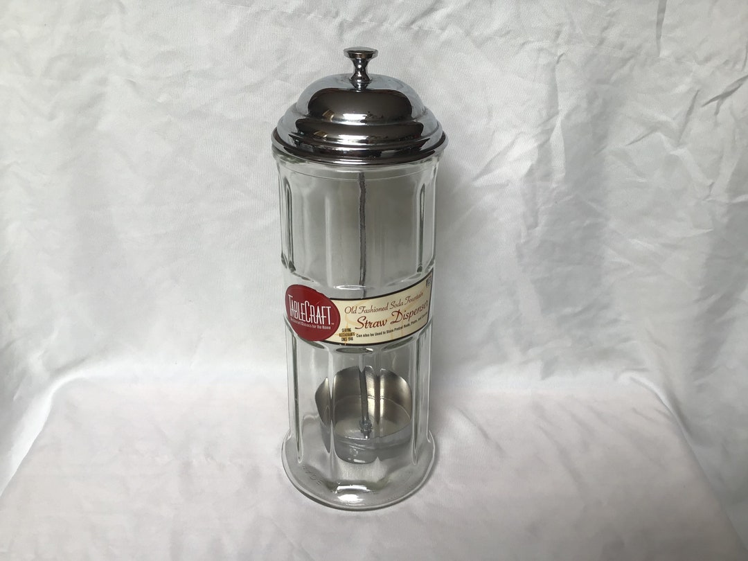 Straw Holder Glass Straw Holder Tablecraft Diner Style Straw Holder Old ...