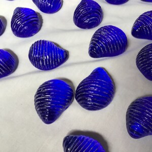 Cobalt Blue Glass Sea Shells Beach Decor - Etsy