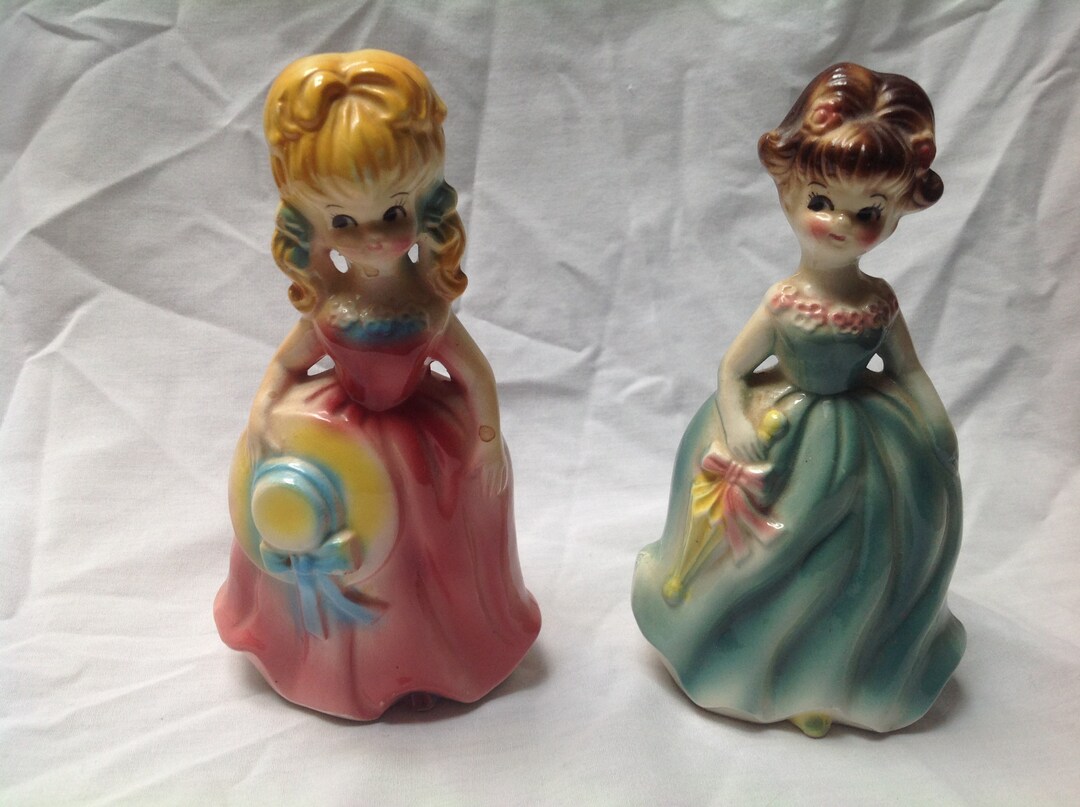 Foreign Porcelain Figurines Vintage Girl Germany 1950's Signed Set of 2 ...