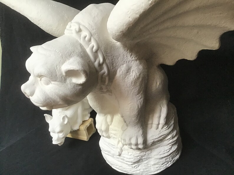 Ceramic Bisque Gargoyle Figurine: Extra Large 14 1/2”, Shelf Gargoyle 3 ...