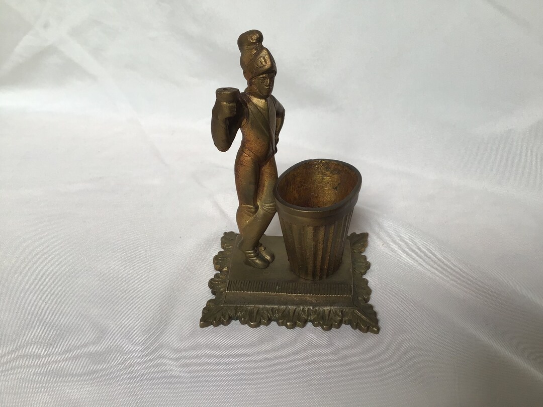 Vintage Miniature Knight Figurine Toothpick Holder Candle Holder Match ...