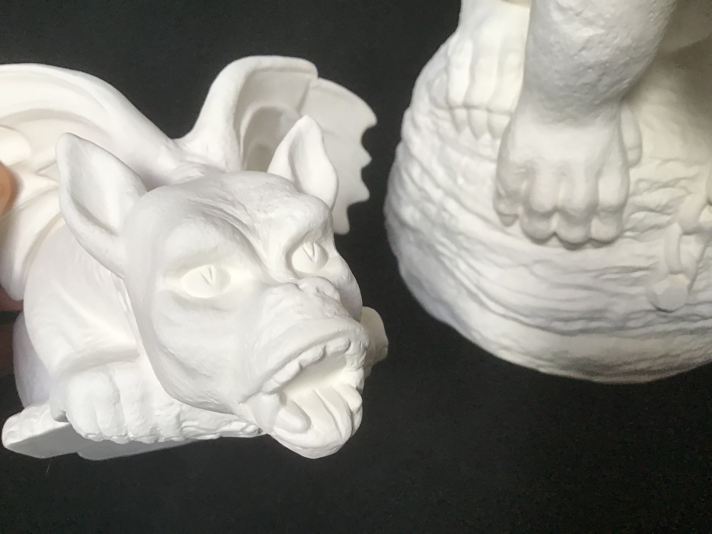 Ceramic Bisque Gargoyle Figurine: Extra Large 14 1/2”, Shelf Gargoyle 3 ...