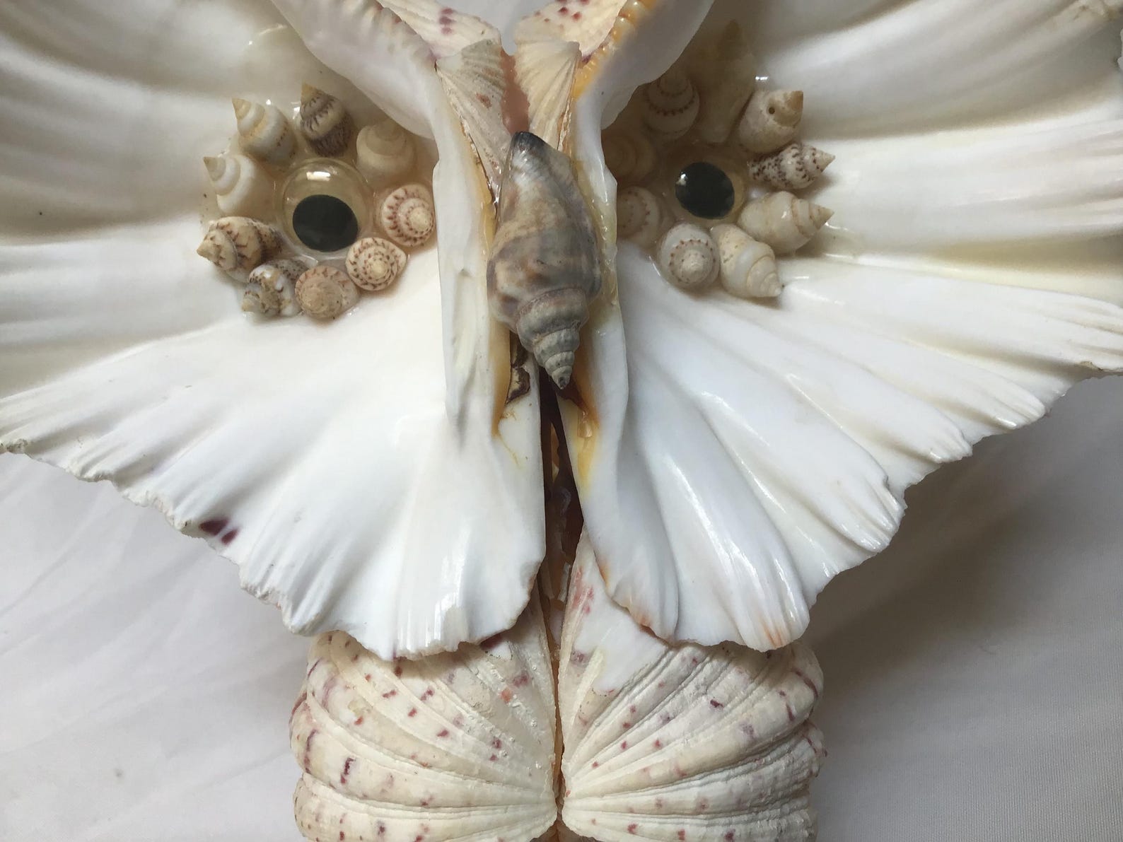 Seashell Owl Figurine Owl Made of Seashells - Etsy