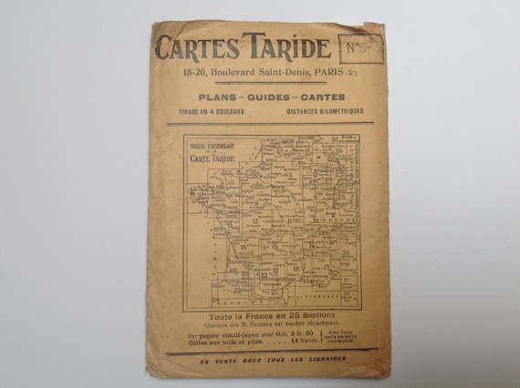 Map Cartes Tarides No 5 French Coloured Map France 1912 Simili | Etsy