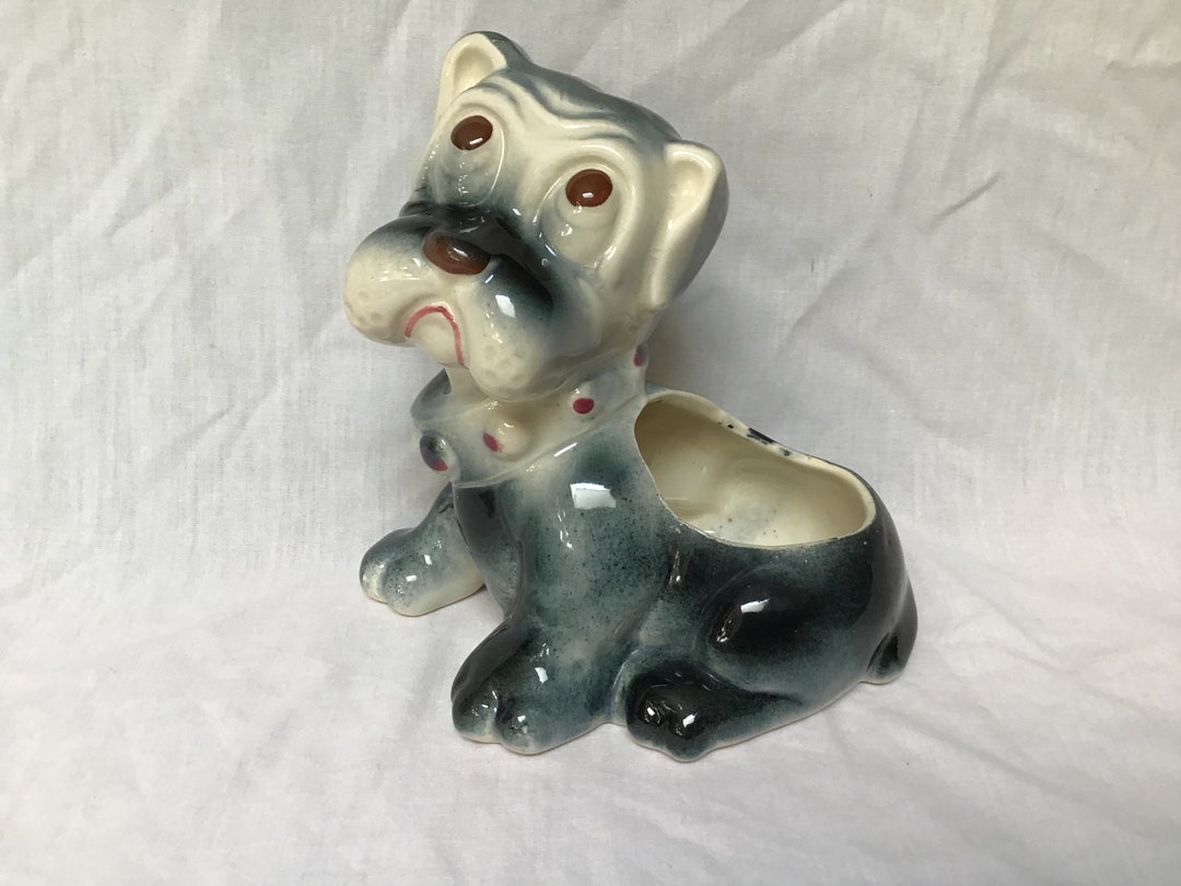 Vintage Bulldog Planter Ceramic Bulldog Adorable - Etsy