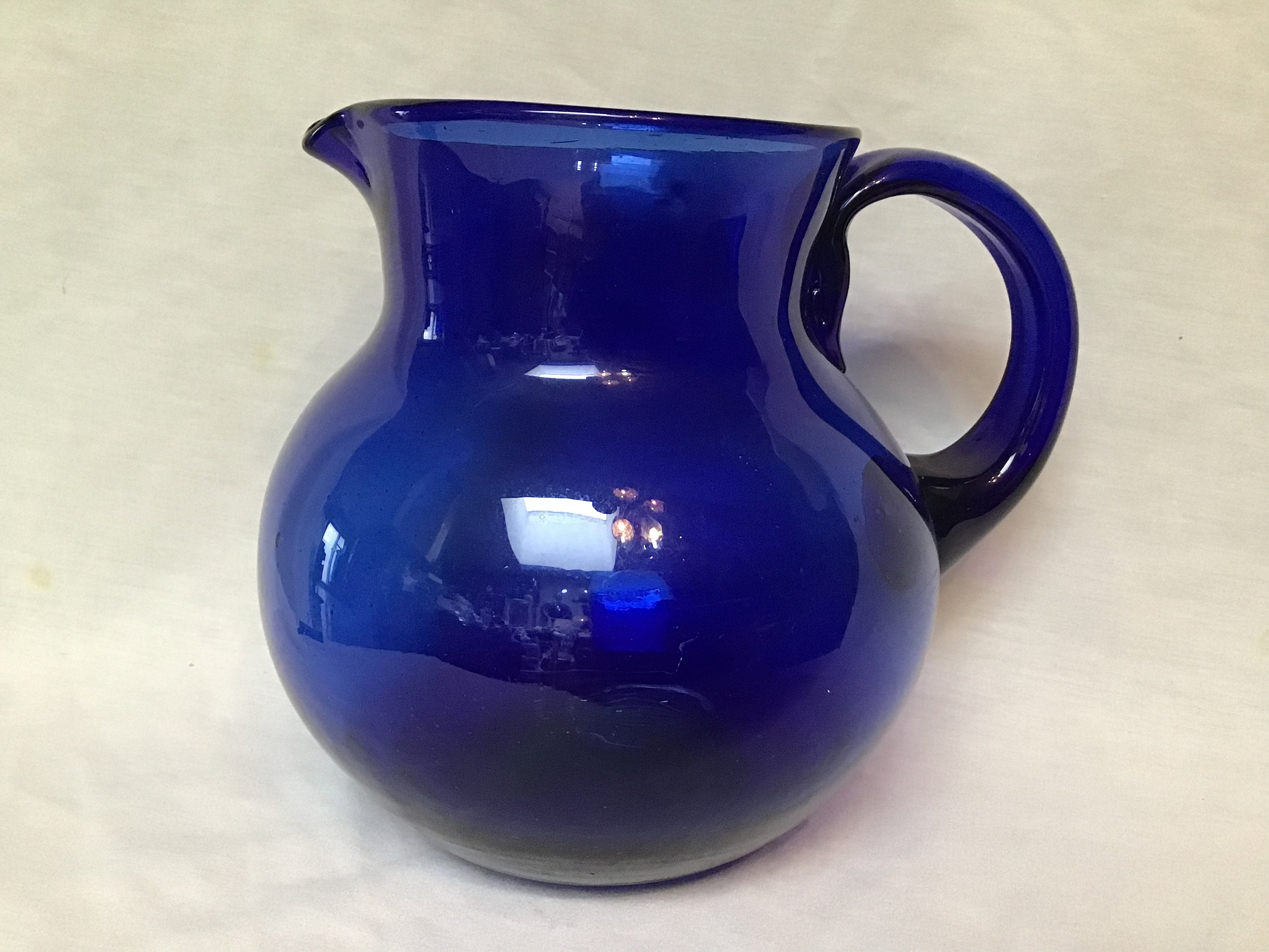 Home & Living Vintage cobalt small glass pitcher Drinkware etna.com.pe