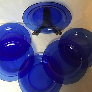 Vintage Cobalt Blue Plates Side Plates by Arcoroc Made in France Set of ...