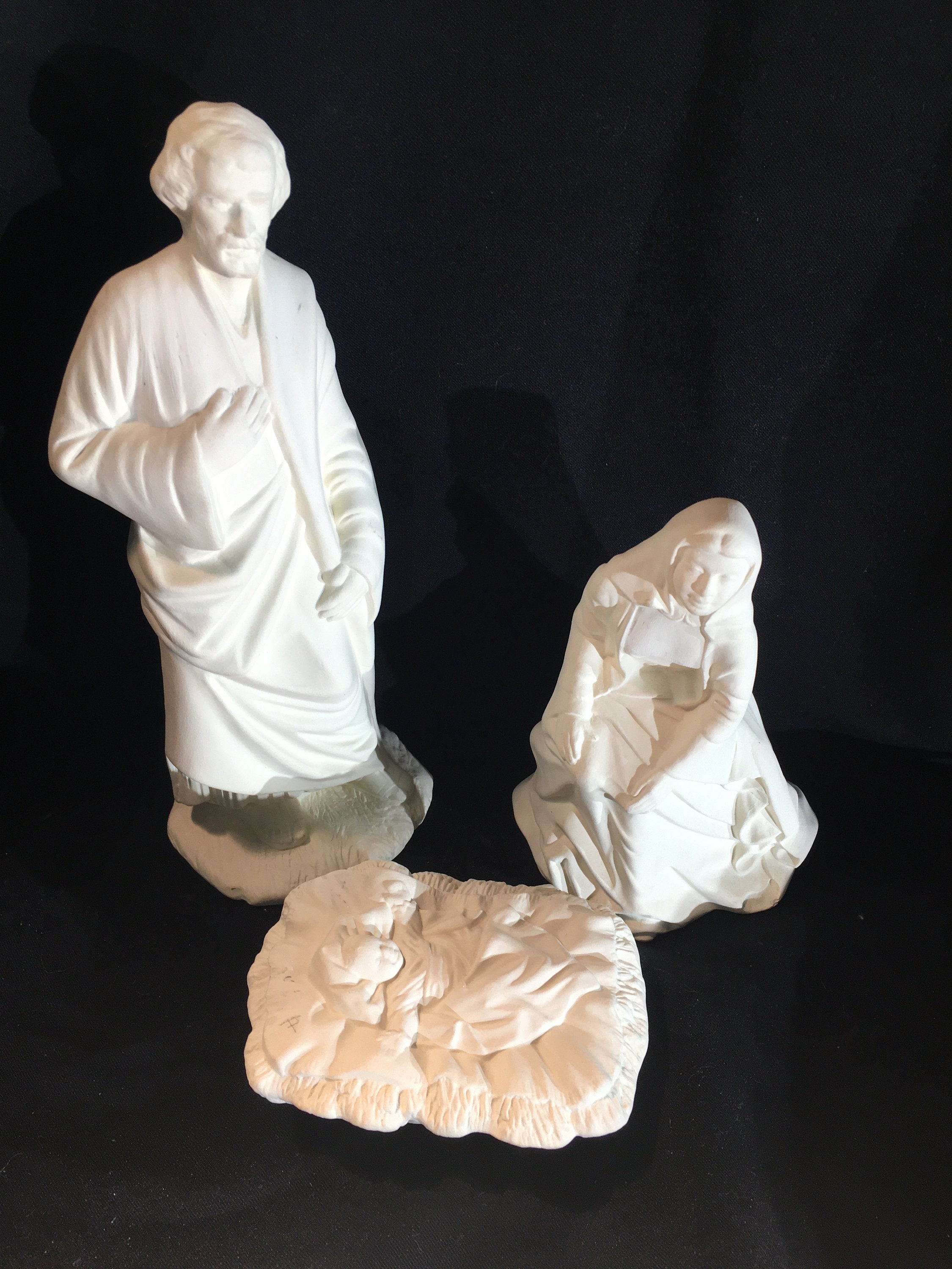 Ceramic Bisque Nativity Family Holy Trinity Unpainted Ceramics Ready to ...