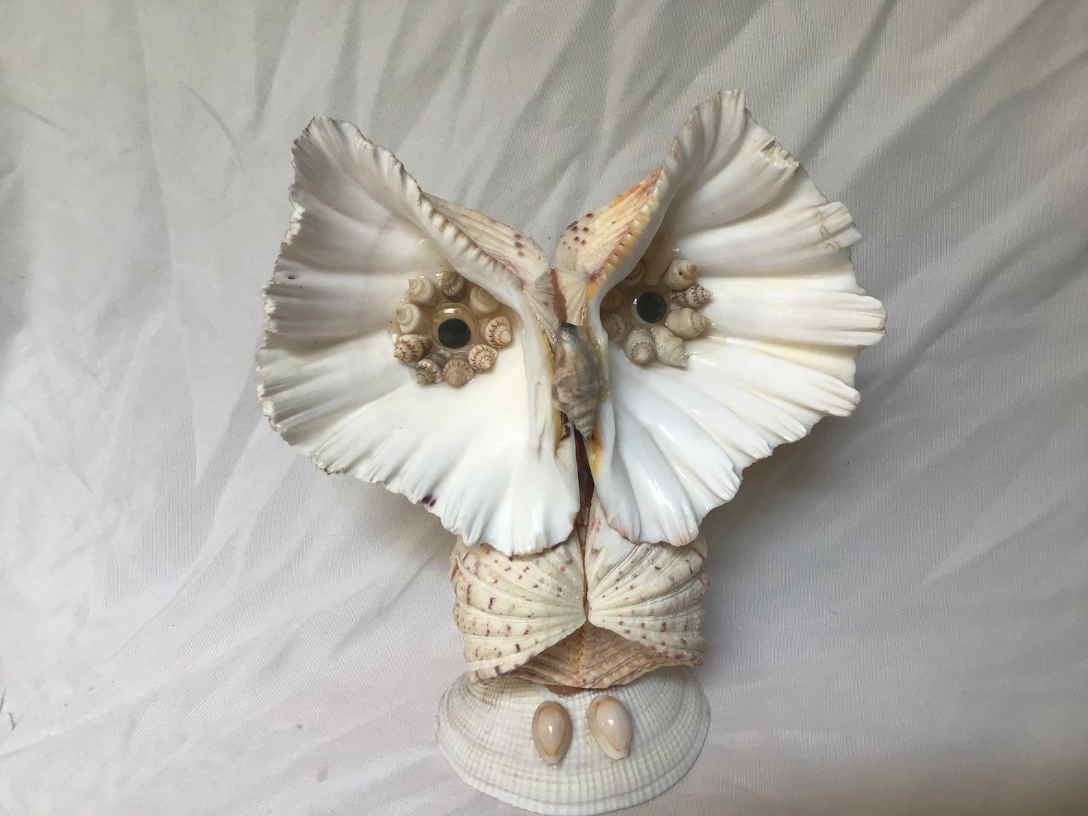 Seashell Owl Figurine Owl Made of Seashells - Etsy