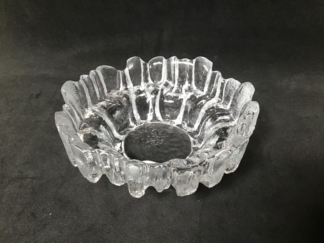 Vintage Muurla Glass Bowl Finnish Ice Shards Design Tauno Wirkkala ...