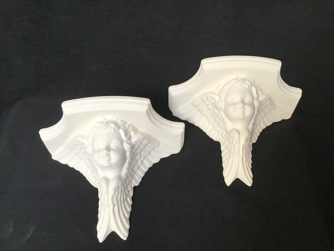 Ceramic Bisque Angel Wall Sconces Shelf Sconces Ready to Paint - Etsy