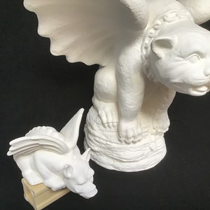 Ceramic Bisque Gargoyle Figurine: Extra Large 14 1/2”, Shelf Gargoyle 3 ...