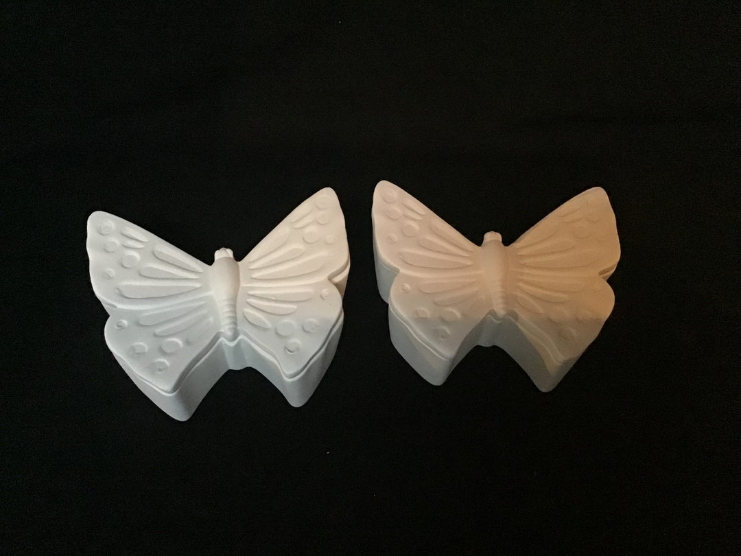 Ceramic Bisque Ready to Paint Butterfly Box Set of Two - Etsy