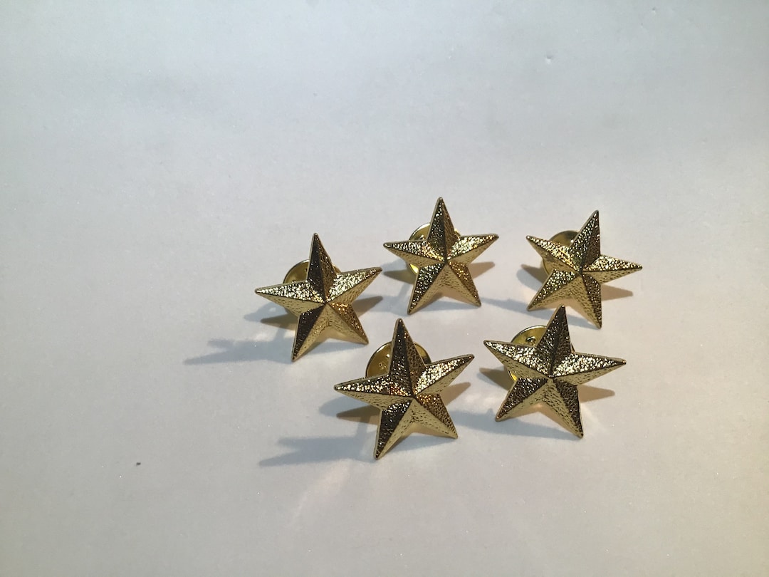 Star Shaped Pin Gold Star Sold as Sets of 3 or More Star General Gold ...