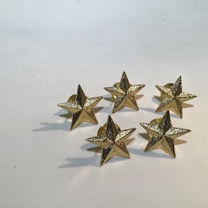 Star Shaped Pin Gold Star Sold as Sets of 3 or More Star General Gold ...