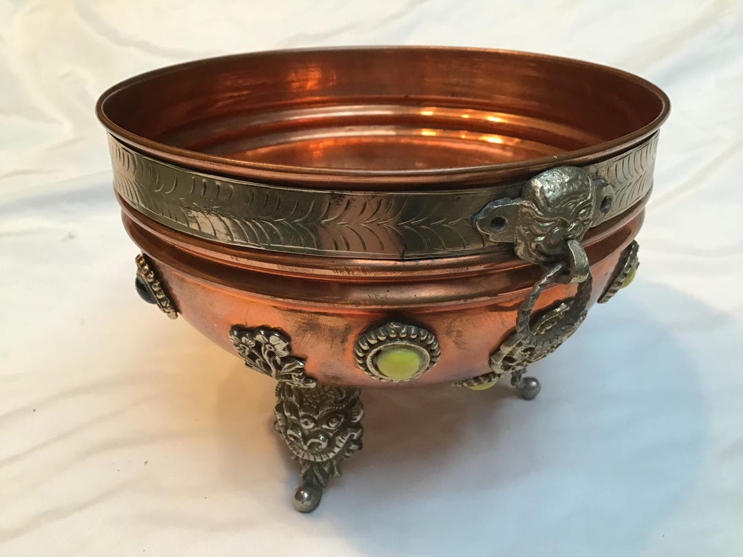 Vintage Footed Copper Cauldron Ornate Witches Pot Jardiniere Planter - Etsy