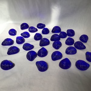 Cobalt Blue Glass Sea Shells Beach Decor - Etsy