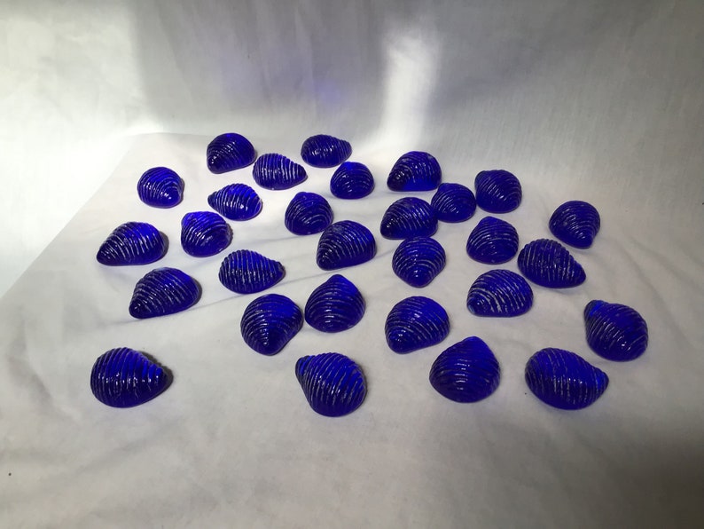 Cobalt Blue Glass Sea Shells Beach Decor - Etsy