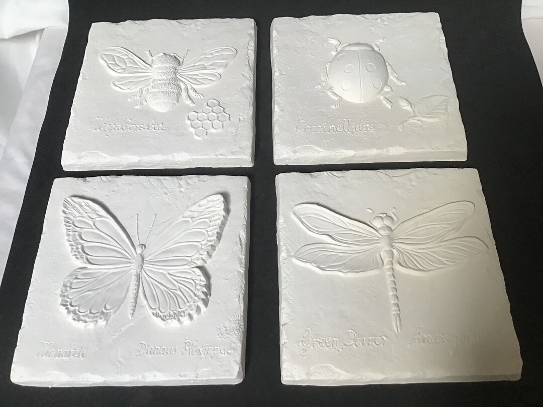 Ceramic Wall Plaques With Bee | Butterfly | Lady Bug | Dragonfly ...
