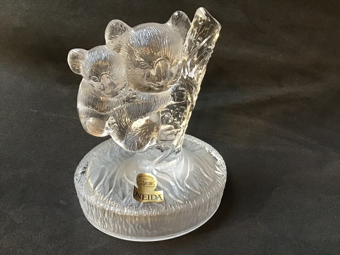 Vintage Oneida Capri Crystal Koala Bear Statue: Mother and Cub - Etsy